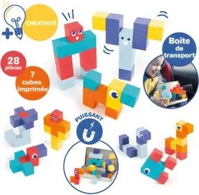 Ludi Magnetická stavebnice kostky / Stavebnice / 28 dílků / kovová hra