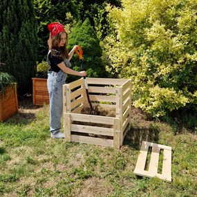 Dvoukomorový dřevěný kompostér - 200x100 cm
