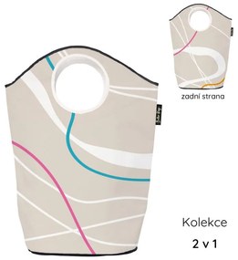 Koš na prádlo beige abstraction (60l)