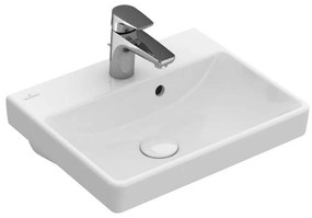 Villeroy & Boch Avento - Umývátko 45x37 cm, s přepadem, 1 otvor pro baterii, alpská bílá 73584501