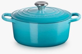 Le Creuset Signature - Pekáč kruhový s poklicí, objem 4,2 l, caraibes 21177241702430