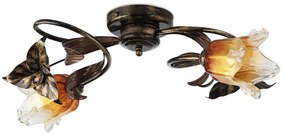 Light for home - Přisazený lustr ke stropu 17222 "LIZAVETA", 2x40W, E14, černá, zlatá, měď