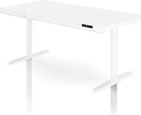 Elektrický psací stůl sit-stand se zásuvkou a bezdrátovou nabíječkou Qi bílý, 1400 mm: ELLIS