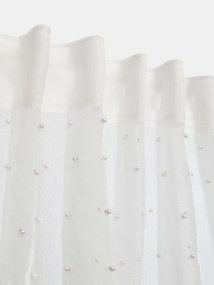 Sinsay - Poloprůhledná záclona na řasící pásce s imitací perel - bílá