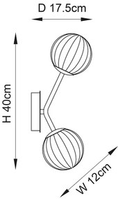 Endon 96691 - Nástěnné svítidlo NORTHWEST 2xG9/3W/230V zlatá