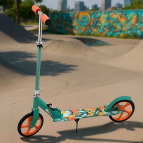 Dětská koloběžka s velkými koly a popruhem, Dino - mint