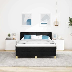 Postel s boxspringem s čelo Černá 140 x 190 cm textil 3340208
