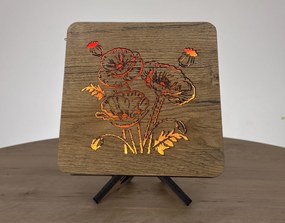 Li-Go "Vlčí máky" lampa 19x19cm provedení povrchu: dub světlý
