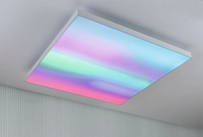 Paulmann 79906 Velora, bílý subtilní stropní LED panel Rainbow dynamic RGBW, 31W LED 3000-6500K, 59x59cm, dálkové ovládání