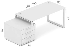 NABYTEK-DESIGNOVY.CZ - DEBZ1O - Kancelářská sestava EPIC Z1 O, volitelná délka stolu 160/180cm, dub/černá