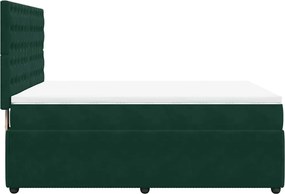 Box spring postel s matrací tmavě zelená 140x200 cm samet 3294673