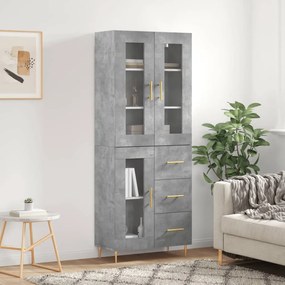 Skříň highboard betonově šedá 69,5x34x180 cm kompozitní dřevo