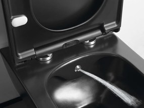 Sapho, AVVA závěsná WC mísa s bidet. sprškou, Rimless, 35,5x53 cm, černý matný