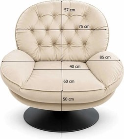 LuxuryForm DESIGN Relaxační otočné křeslo LUNA - šedé