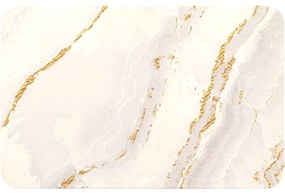 Předložka do koupelny Sofer Marble, 39x60 cm, zlatá/bílá