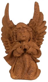 Dekorativní rezavá figurka anděl modlící - 13*8*19 cm