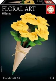 EDUCA 3D puzzle Floral Art: Žluté růže / papírová dekorace / bez lepid