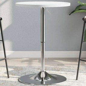 Barový stůl bílý 50x50x90 cm kompozitní dřevo chromovaná ocel - Default Title