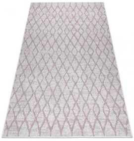 Dywany Luszczow Kusový koberec SISAL SION MŘÍŽ 22129 ecru / růžový Rozměr koberce: 140 x 190 cm