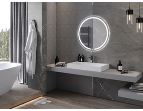 Mexen Rose, LED koupelnové zrcadlo s podsvícením 80x80 cm, 6000K, ochrana proti zamlžování, 9810-080-080-611-00