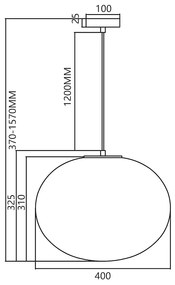 Závěsné svítidlo Campania, 1x jantarové/transparentní skleněné stínítko, g