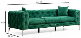 Atelier del Sofa 3-místná pohovka Como - Green, Zelená