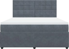 Box spring postel s matrací tmavě šedá 180x200 cm samet 3294707