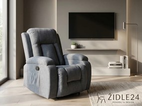 Polohovací TV křeslo ERGODO NOBLESSA - látka, šedá
