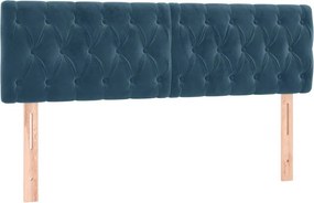 Box spring postel s matrací tmavě modrá 140x200 cm samet 3131145