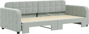 Válenda s přistýlkou světle šedá 90 x 200 cm samet 3196929