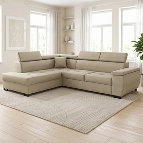 Sedací souprava Natan | 202x270 cm | LEVÁ | rozkládací + úložný prostor | VÝBĚR TKANIN