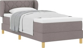 Postel s boxspringem s čelo Taupe 100 x 200 cm textil 3340266