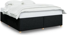 Rám postele bez matrace černý 200 x 200 cm textil 3284759
