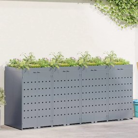Úložný box na 4 popelnice Světle šedá 272 x 77,5 x 121,5 cm 3394750