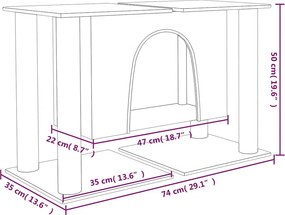 Škrabadlo pro kočky se sisalovými sloupky krémové 50 cm 171657