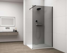 Polysan Esca - Sprchová stěna Walk-In 120x210 cm, Antidrop, kouřové sklo/matná černá ES1212-02