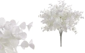 Eukalyptus, květina umělá plastová, barva bílá ojíněná SG6062-WH