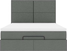 Osmanský rám postele s matrací tmavě šedá 140x200cm textil 3313079
