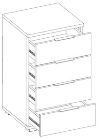 Sconto Noční stolek KORON 4 černá
