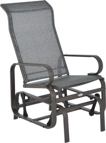 Houpací křeslo zahradní relaxační křeslo zahradní houpačka zahradní kovové houpací křeslo na zahradu terasu balkon Texteline šedá+hnědá 60 x 78 x 105…