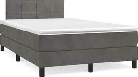 Box spring postel s matrací tmavě šedá 120 x 200 cm samet 3141294