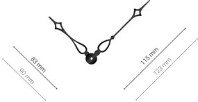 Černé hliníkové ručičky na hodiny Antik 115 mm | 83 mm APH045B
