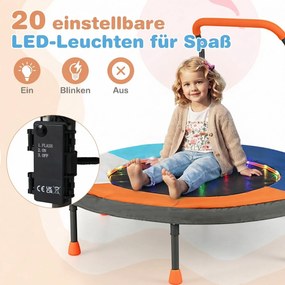 Costway Dětská trampolína Ø90 cm s LED osvětlením a madlem