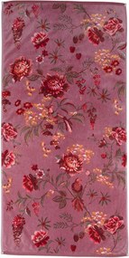 Pip Studio ručníky z bavlněného froté Secret Garden, mauve (Luxusní ručníky z bavlněného froté v designu Secret Garden v barvě mauve)