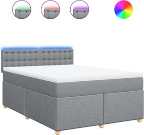 Box spring postel s matrací světle šedá 140 x 190 cm textil 3288989