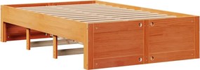 Postel bez matrace se zásuvkami hnědá 120x190 cm masiv borovice 3308824
