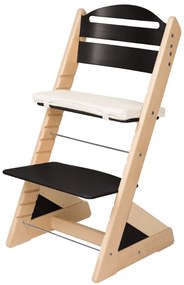 Jitro Dětská rostoucí židle Plus PŘÍRODNÍ VÍCEBAREVNÁ Ořech + hnědý podsedák