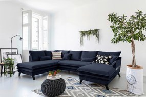 XXXLutz SEDACÍ SOUPRAVA, textil, tmavě modrá P & B - Sedací soupravy - 002330007219