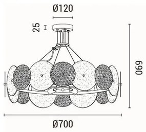 Lustr na lanku GLOW 8xE14/40W/230V
