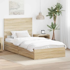 Postel s úložným prostorem se zásuvkou Sonoma dub 100 x 200 cm 3411238